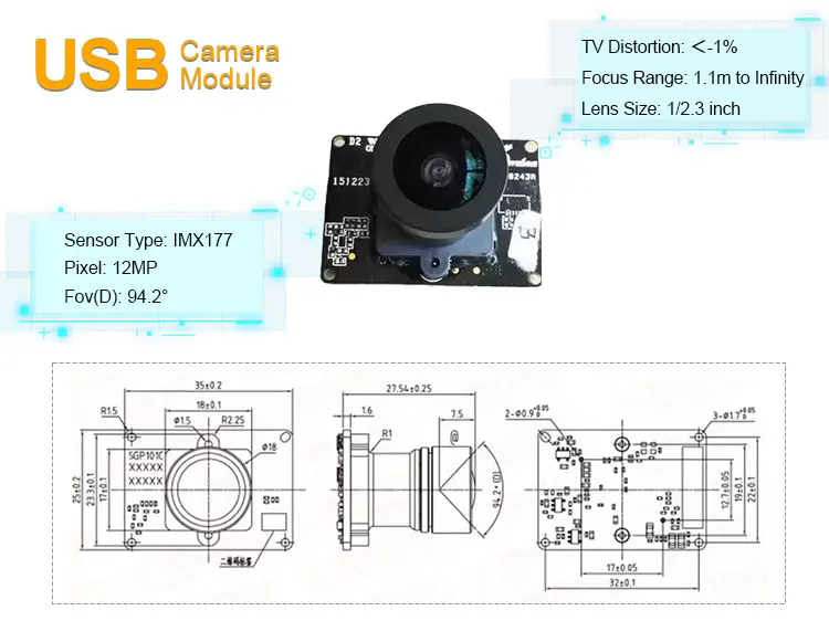 Wide angle cmos sensor imx 117 sports module camera 12MP imx117 sensor ...