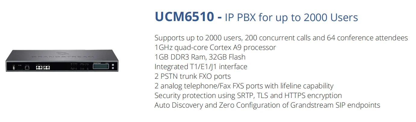 Grandstream Ucm6200 Series Ip Pbx System Optimized Uc Features For Smbs ...