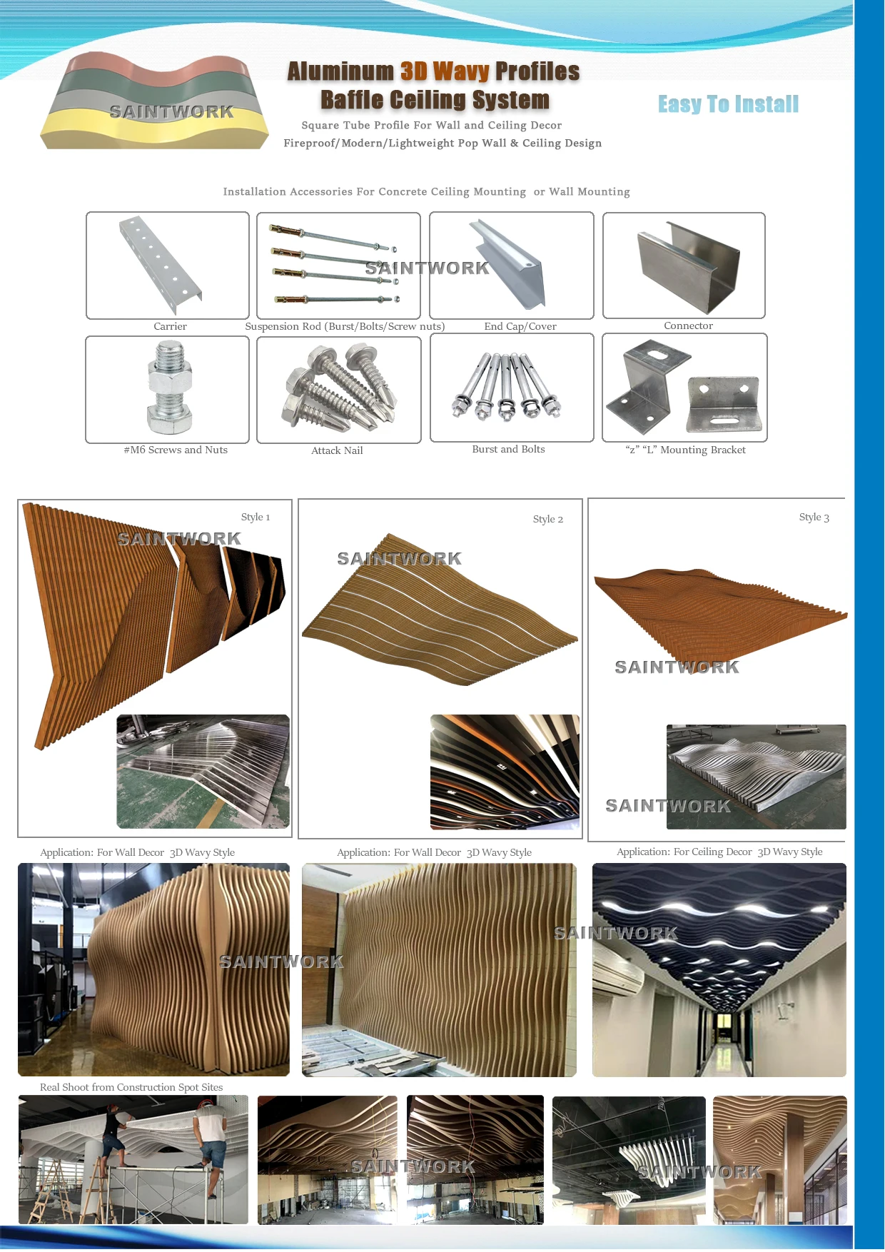 3D Wavy Aluminum Wall Panels - Stylish Cladding Solutions