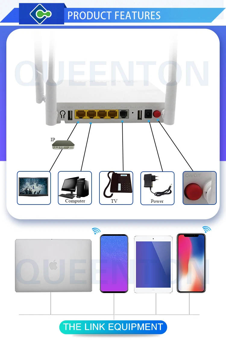 New F680 Gpon Onu Ont 4ge+1pots+2.4g Wifi+5g Wifi Dual Band Gpon Onu ...