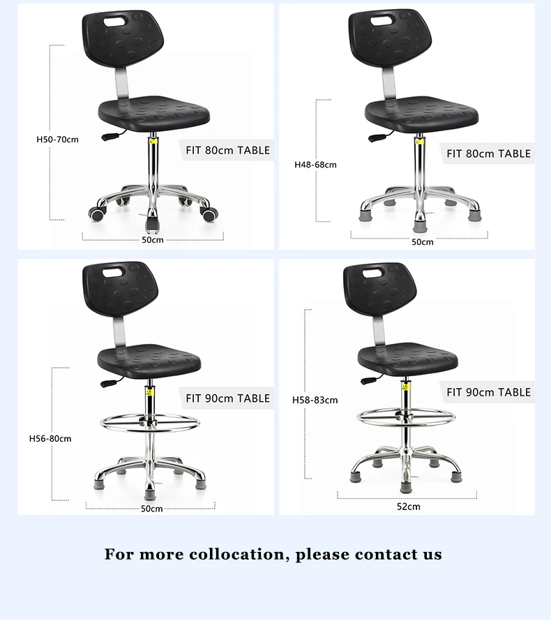 Laboratory Chairs Esd Lab Chair Pu Foam Anti-static Backrest Dust-free ...