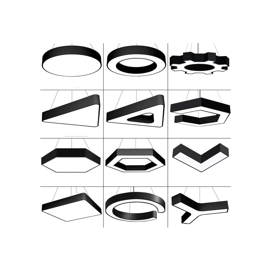 Office Modern Led Project Chandelier Round Hollow Circle Size Ring Gym ...