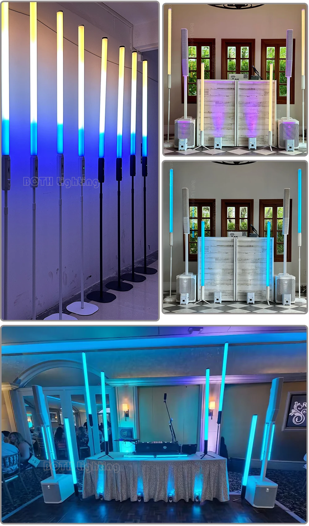 Bothlighting IP65 LED Tubes Wireless Battery Pixel Light RGBWA 360 ...