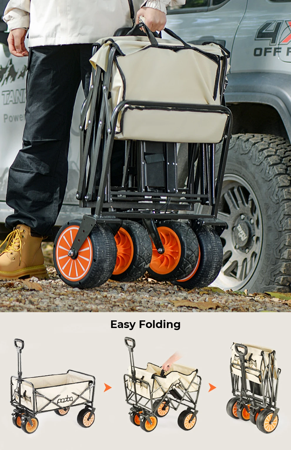 2026 New Folding Electric Mini Utility Wagon Outdoor Trolly Cart ...