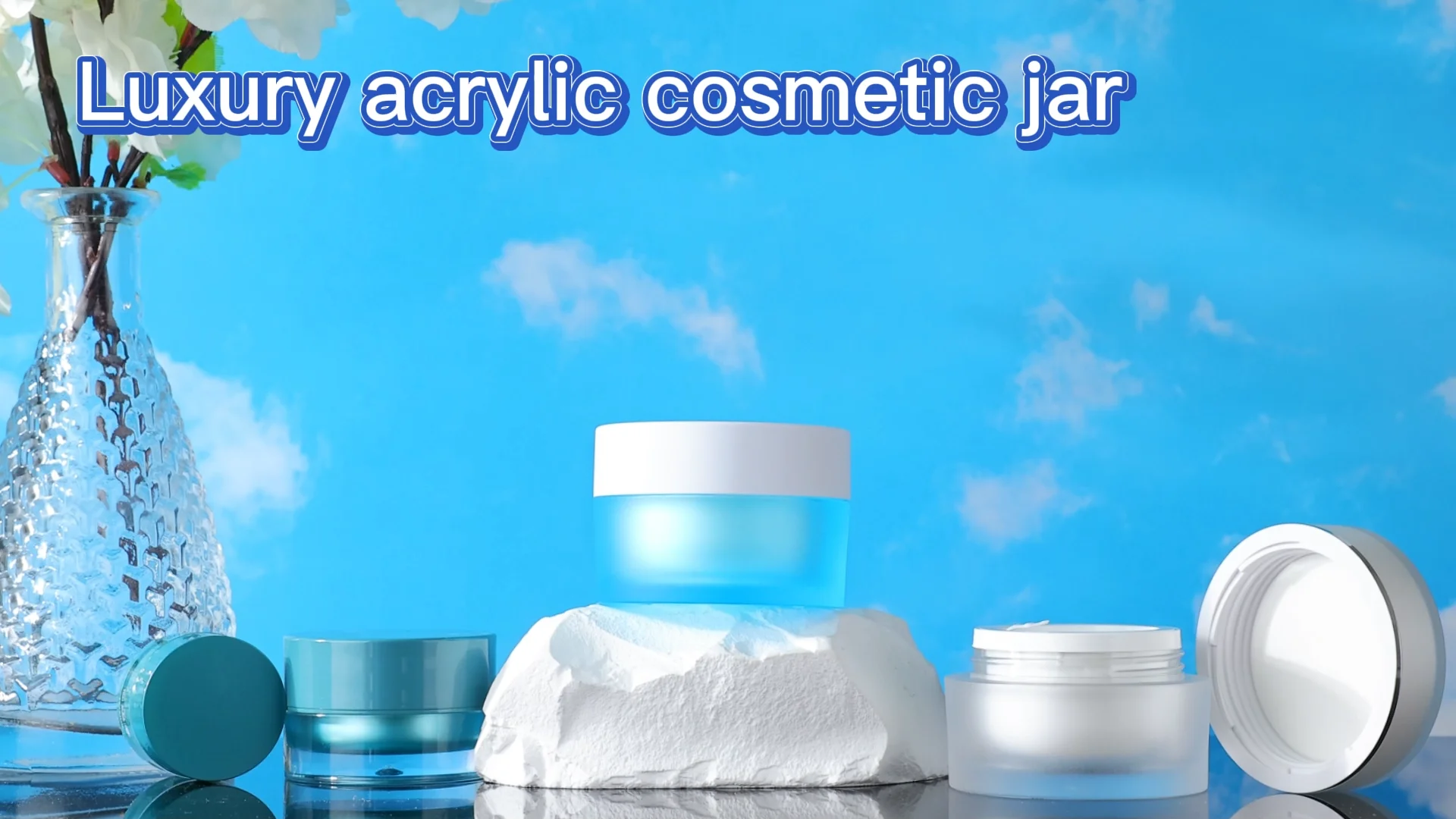 Custom Glossy Acrylic Cream Jar And Pump Bottle Acrylic Skincare ...