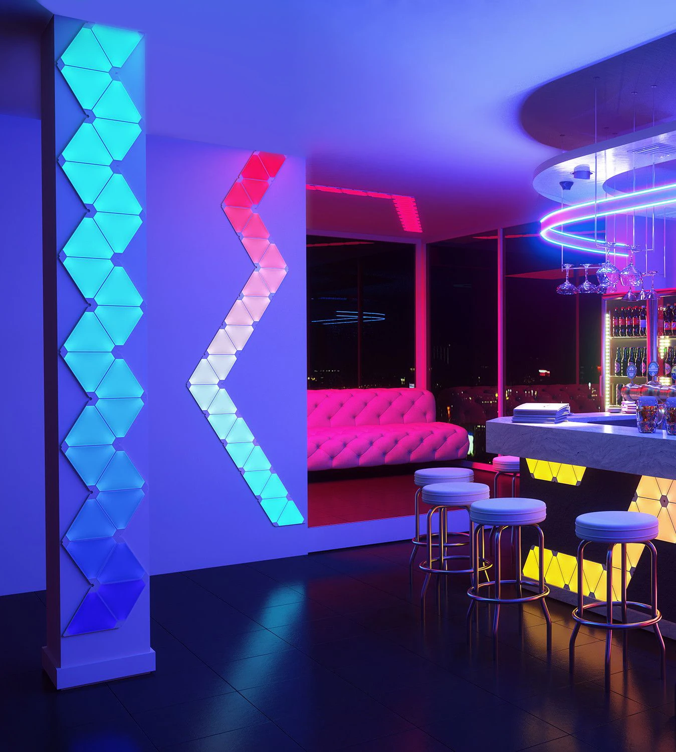 Triangle Lights Panels Smart Led Light Panel Smart Control Game Sync ...