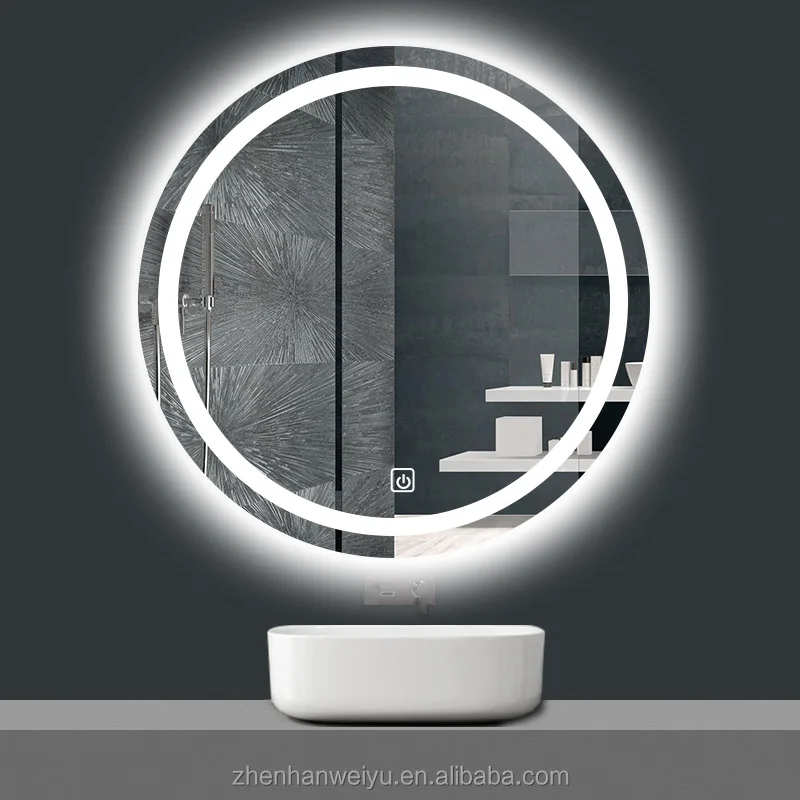 Modern Led Mirror Bathroom Round Handwashing Toilet Makeup Smart Mirror ...