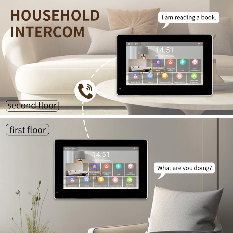 8 Unit Apartment Intercom System with Tuya Ring Door Bell