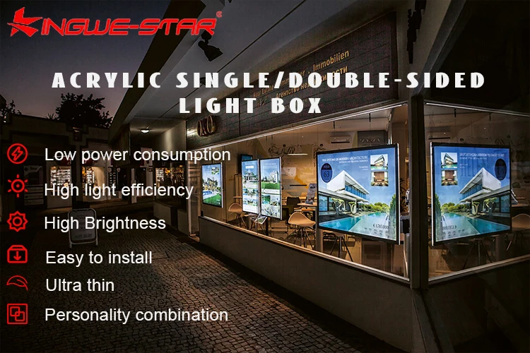Crystal LED Light Box - Versatile Display for Real Estate