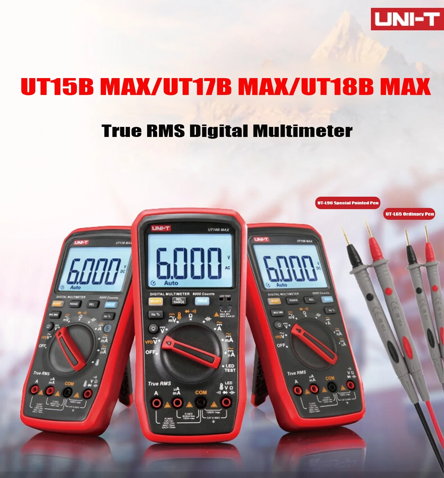 Ut15b Max 6000 True Rms Ac Dc 10a Lcd Test Specific Uni T Multimeters ...