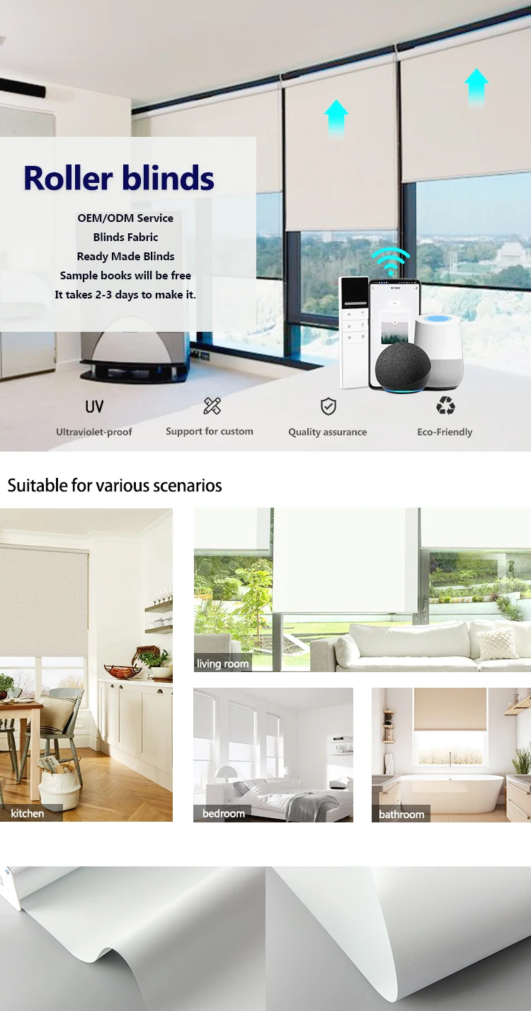 Roller Blinds And Shades With Remote Battery Power Indoor Smart ...
