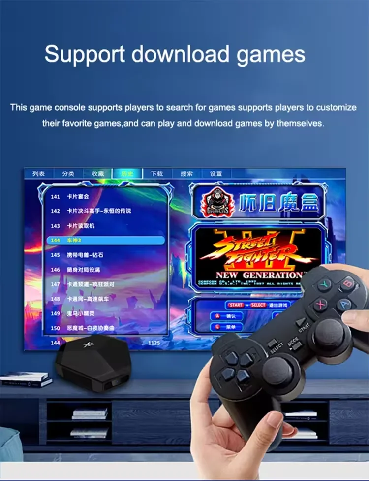 X6 Games Box Game Console HD 4K 3D With Dual Wireless Controller 15000 ...