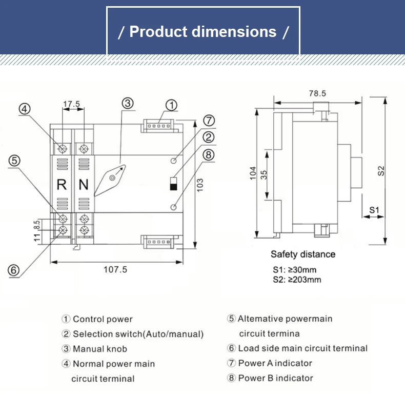 Chyt Lw2r-100 2p 3p 4p Ac 220v 63a 100a 125a Uninterruptible Dual Power Automatic Transfer ...