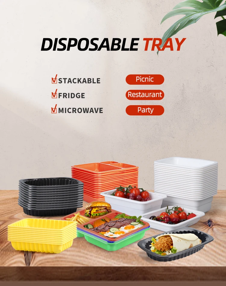 Custom Microwavable Food Grade Pp Disposable Plastic Bento Lunch Box ...