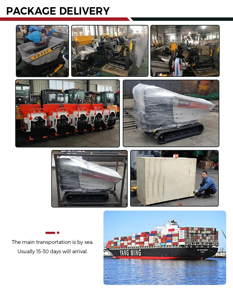 Mini Crawler Carrier Dumper 500kg 0.5 Ton Agricultural Self Loading ...