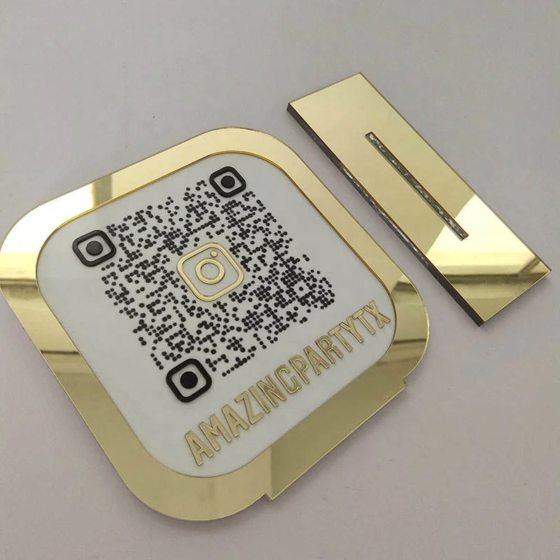 Arched Qr Code Social Media Sign Scannable Acrylic Social Media Signage ...