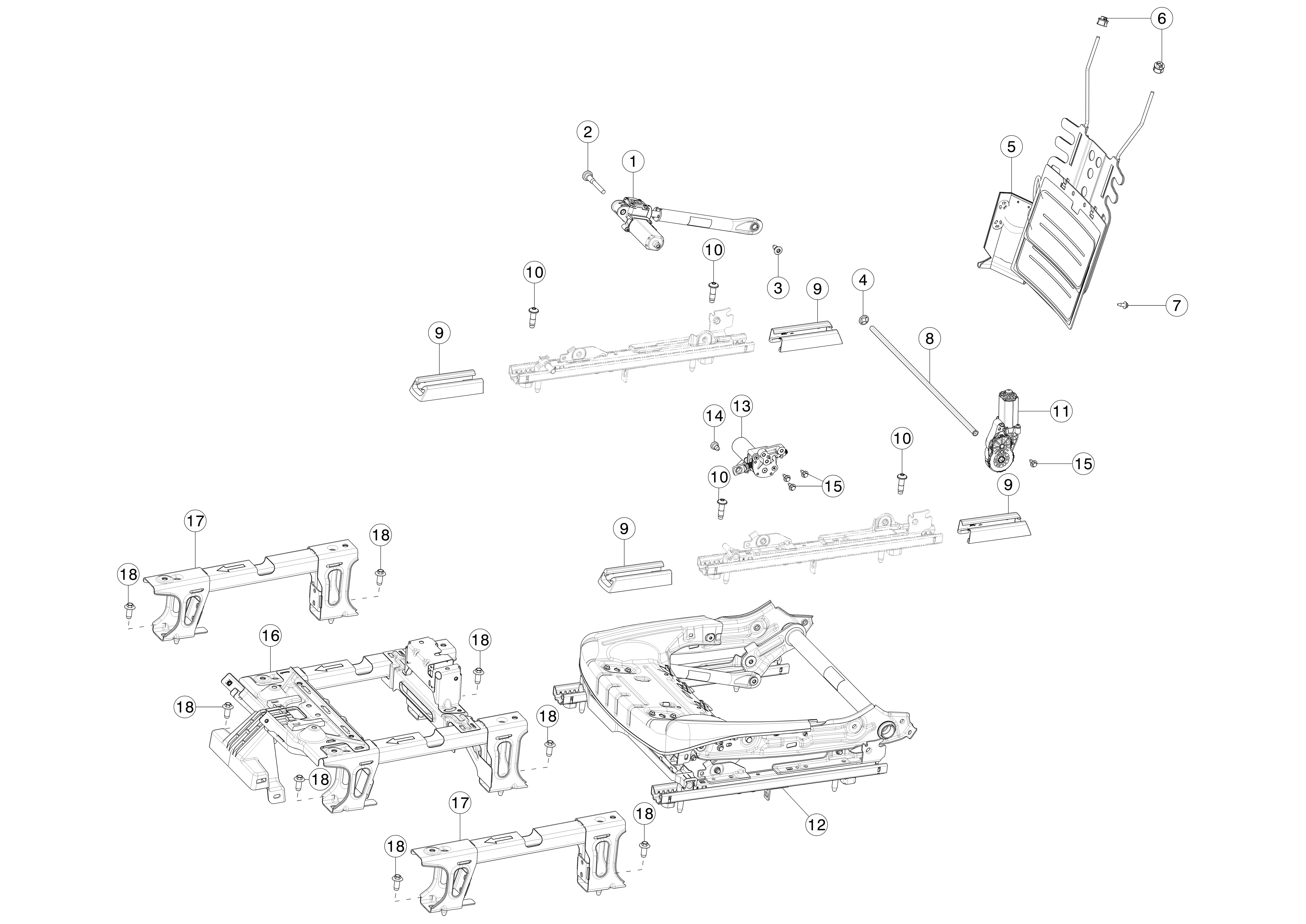 BAINEL Seat Control Actuator Motor for TESLA Model Y/S/X