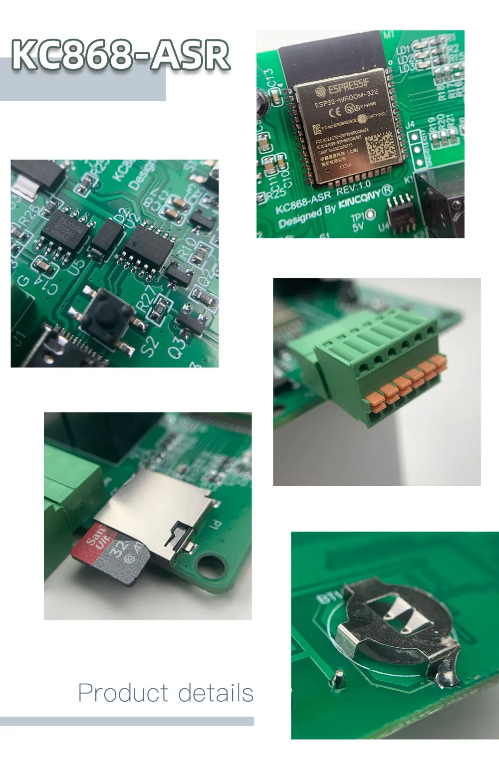 KC868-ASR ESP32 SD Card DS3231 RTC Temperature Humidity Sensor Wifi ...