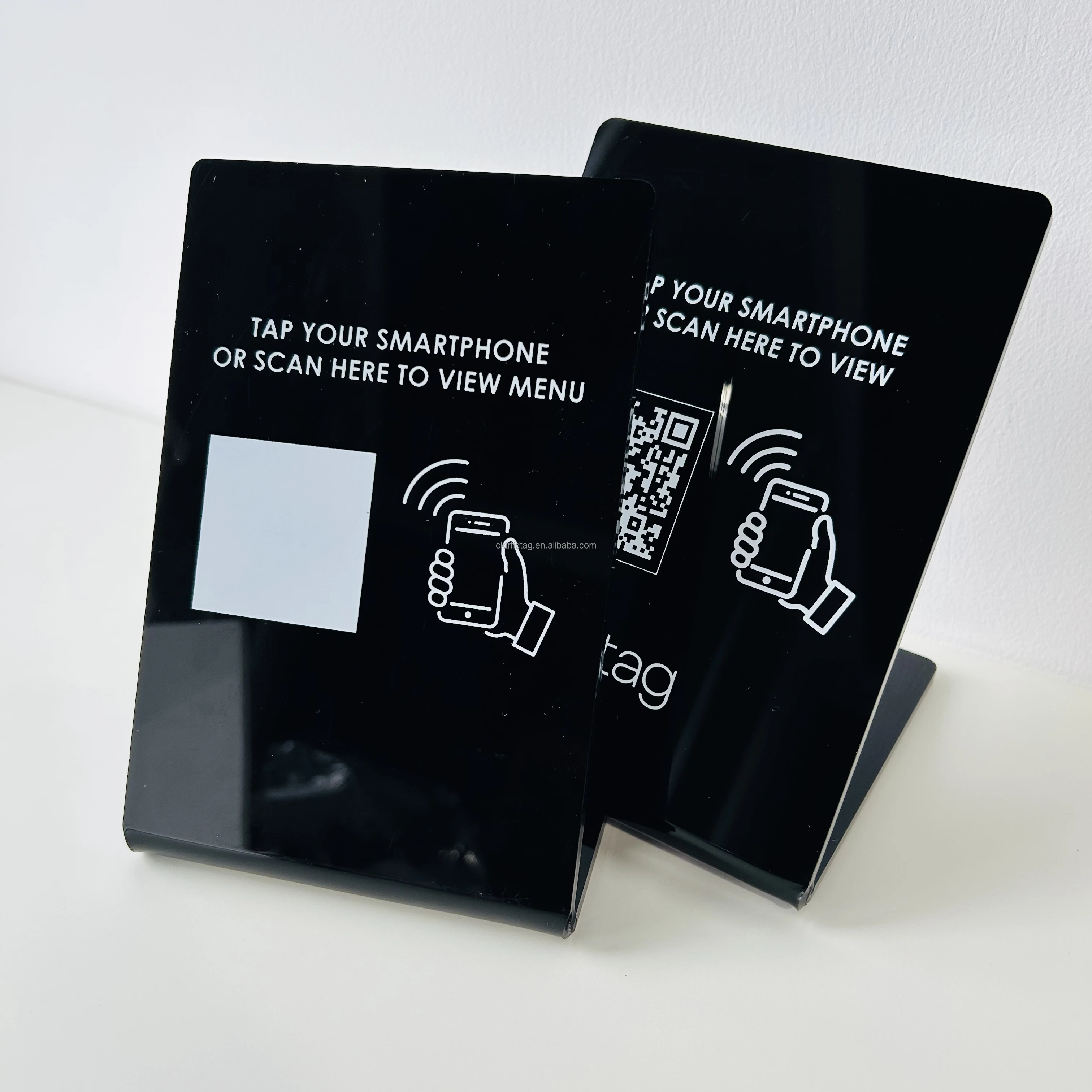 Customized Acrylic Table Number QR Code NFC Display Stand Table Number ...