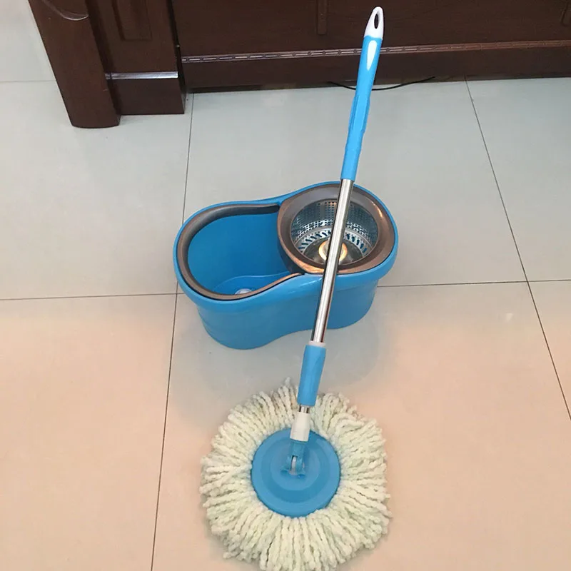 360 Rotation Magic Spin Easy Mop With Twist Two Replacement Mop Heads ...