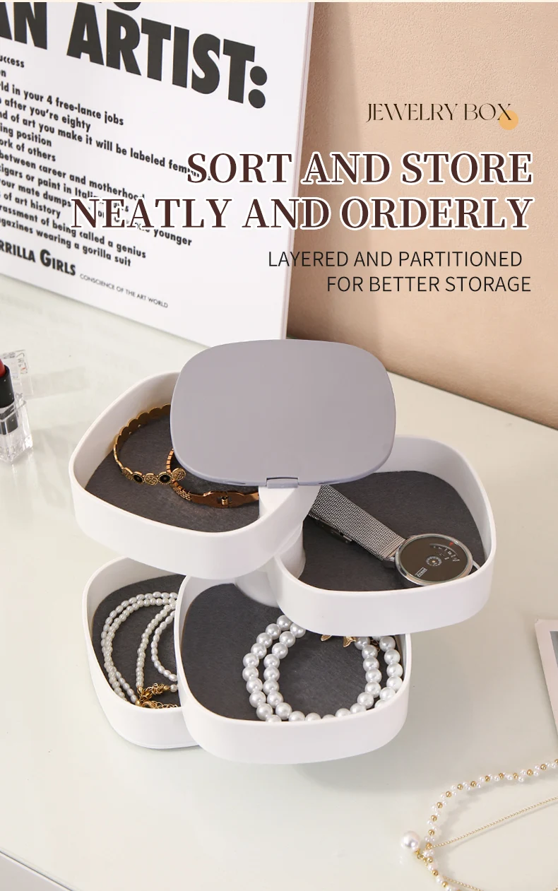 Wholesale 360 Degree Rotating Jewelry Box Organizer