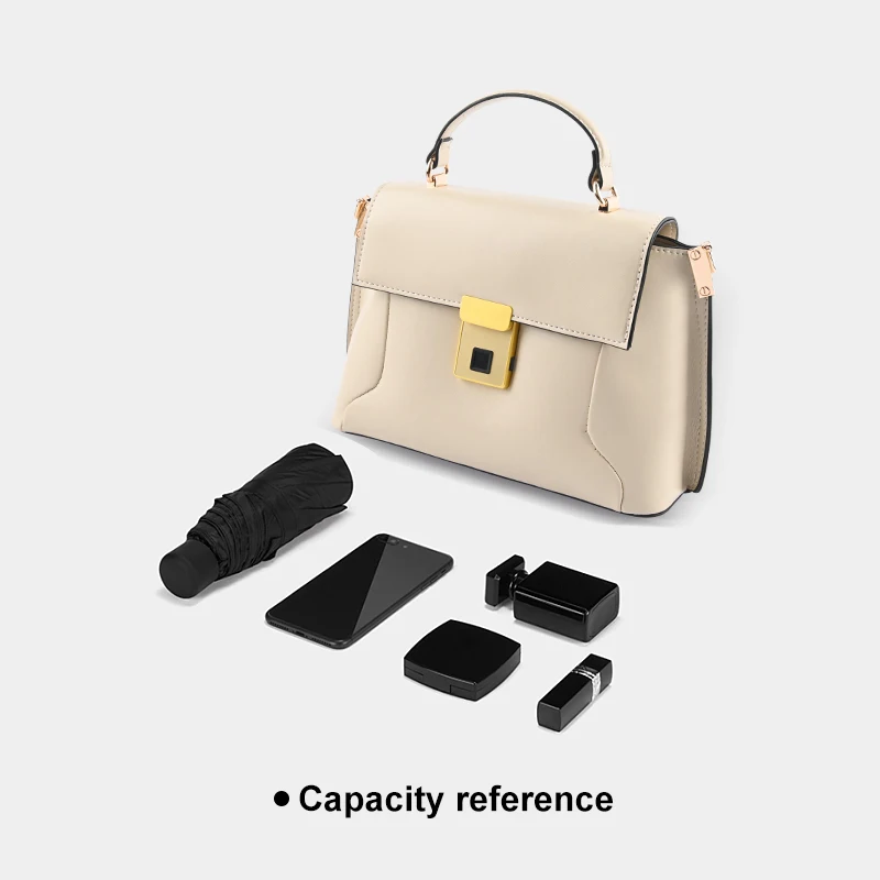 Beige Color Fashion Lady Handbag For Women With Fingerprint Digital ...