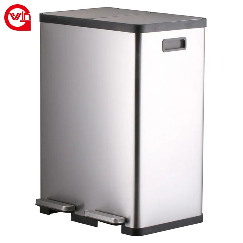 Rectangular Bathroom Recycling Waste Bins Pedal Bin 60L Self Sealing ...