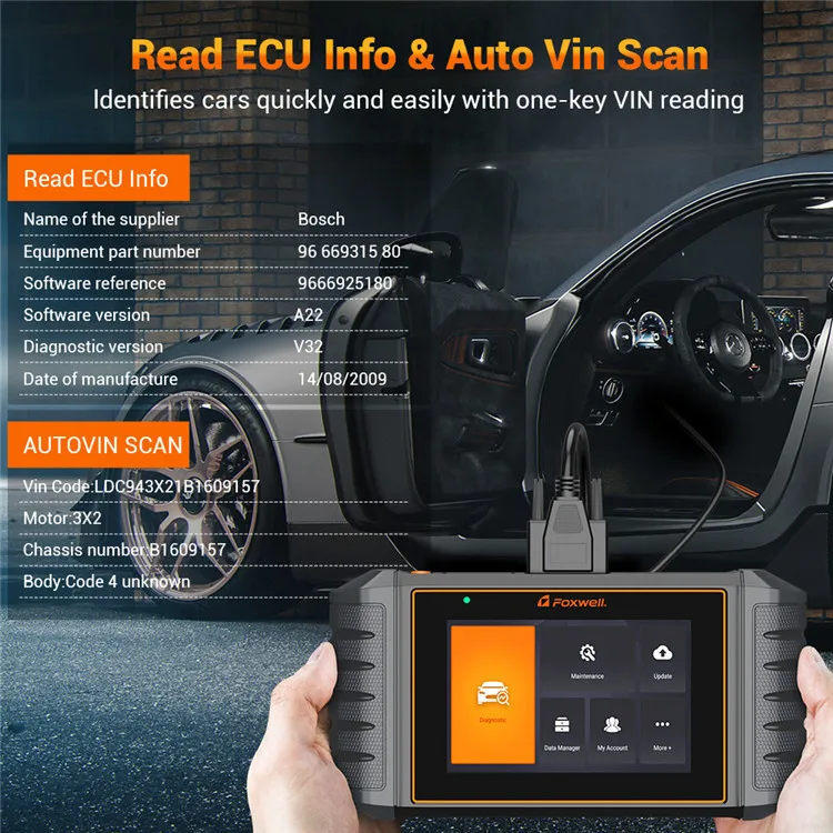 Foxwell Nt716 Obd2 Scanner Code Reader Full Obd2 4 System Epb Tps Sas ...