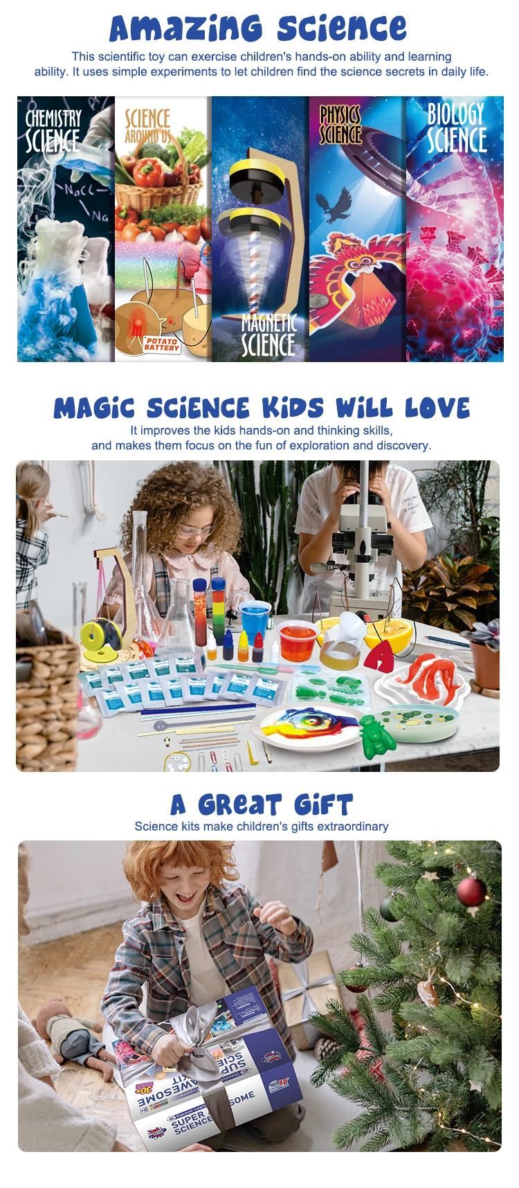 Kids Science Experiment Kit - 80 Magic Experiments