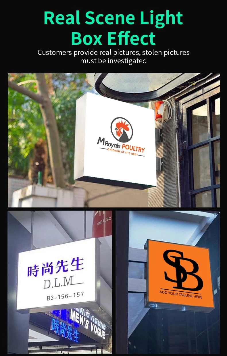 Outdoor advertising wall mount led light box signs - ضوء النجم