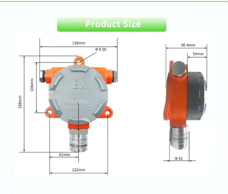 Univo Ubga-wac01y Rs485 Concentration Measurement Explosion-proof Carbon Dioxide Gas Sensor Gas ...