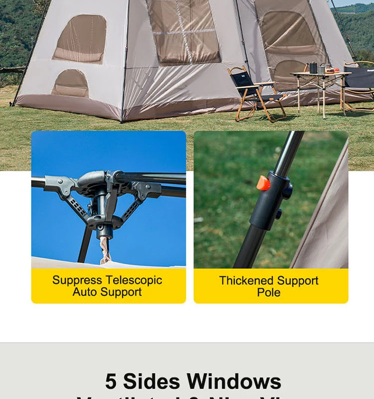 Canvas Double Layers 4 Season Sleep Over 6 Person Movable House Shaped ...