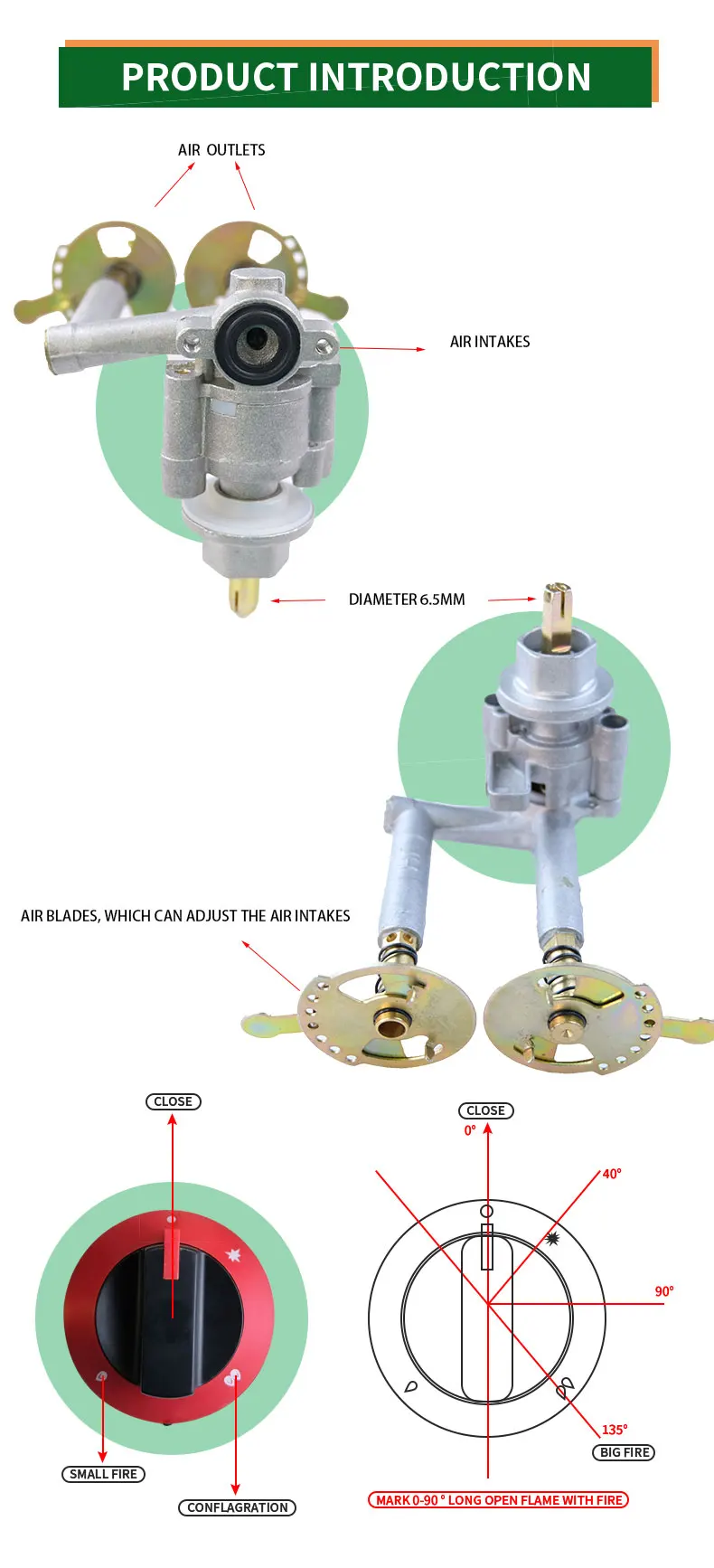 90 Degree Double Valves Aluminum Fittings Kitchen Stove Valve Fittings ...