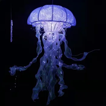 Led Jellyfish Lamp Purple Chandelier Hanging Jellyfish Light Wedding ...