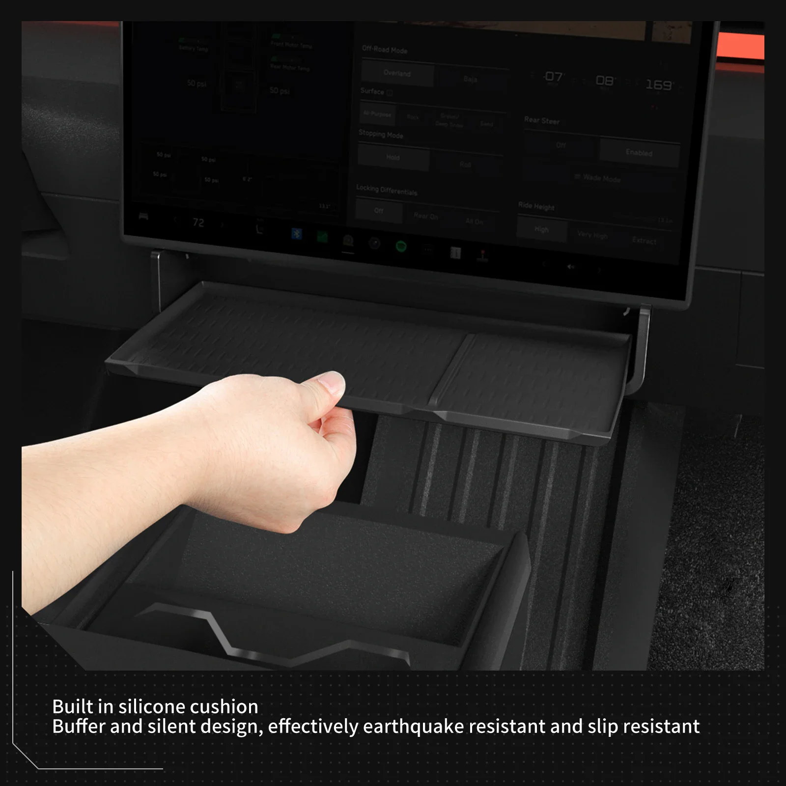For Tesla Cybertruck Under Screen Storage Box ABS Central Control ...