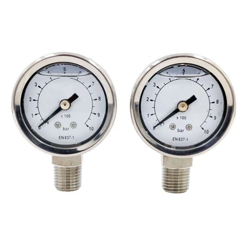 Pressure Gauge 40mm Small Hydraulic Circular Anti-seismic Manometer 1000bar Pressure For ...