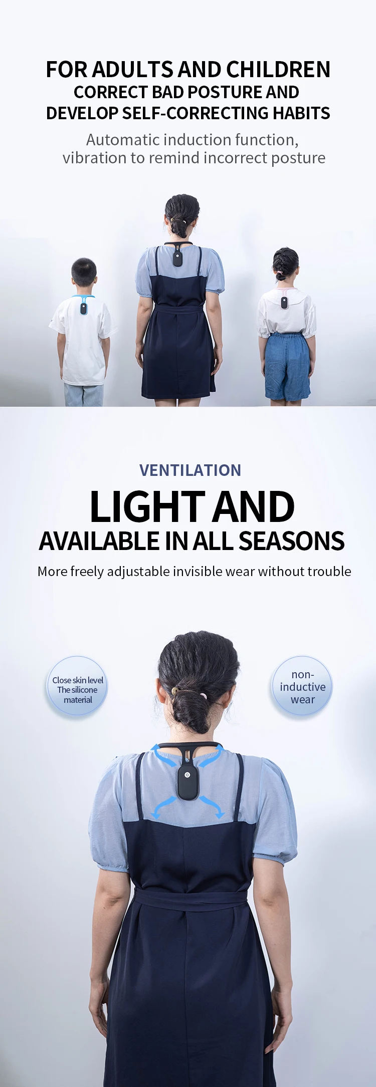 Smart Posture Corrector - Adjustable Strap Vibration Reminder