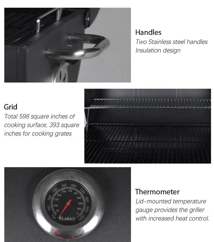 Heavy Duty Double Cooking Area Smoker Barbecue Barrel Grill Outdoor ...