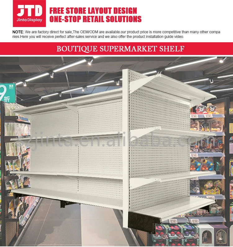 Metal Supermarket Display Shelving - Heavy Duty & Customizable