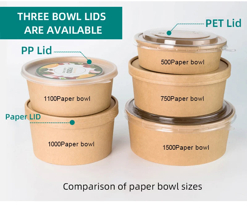 Custom Print Paper Lunch Bowl - 24oz Disposable Soup Bowls