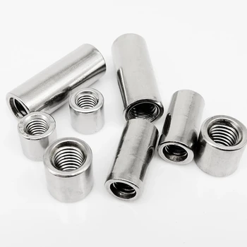 M3 M4 M5 M6 M8 M10 304 Stainless Steel Extend Long Lengthen Round Coupling Nut Connector Joint ...