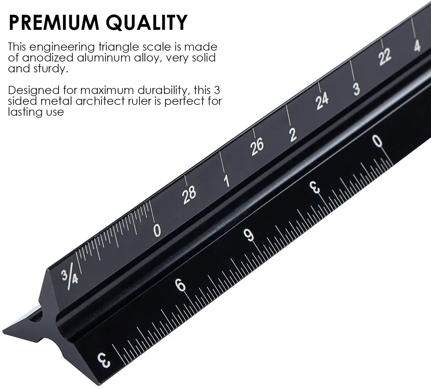 Black Aluminum Architect Scale Triangular Scale Ruler For Engineers ...