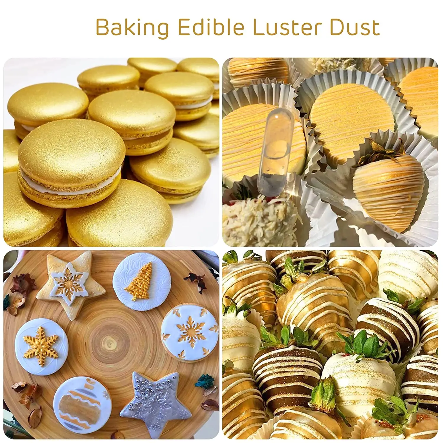 Edible Food Coloring - Metallic Mica Pigment Powder Gold Glitter