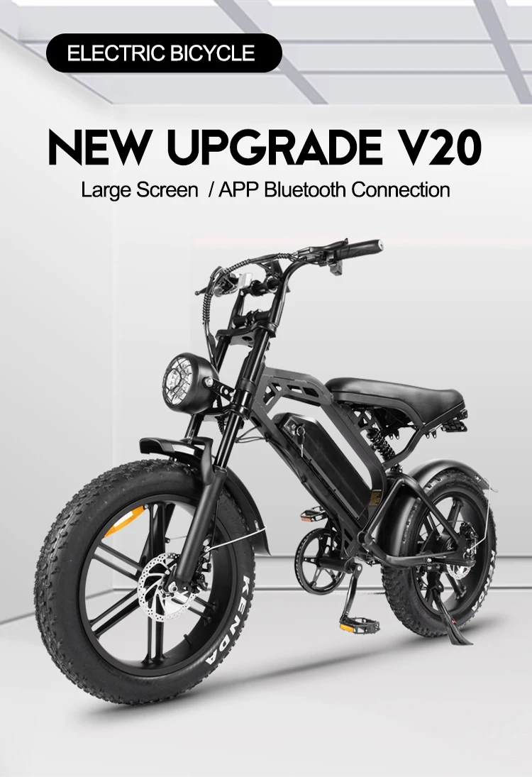 V20 Ebike Upgrade Fat Tire Mountain Off-road Ebike Sport Electric E ...