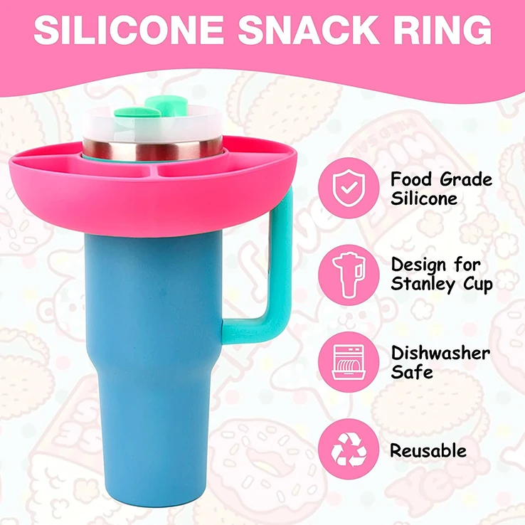 Reusable Silicone Snack Bowl For Stanley Cup 30 Oz Or40 Oz With Handle ...