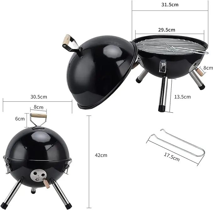 Custom Spherical Family Barbeque Chimney Portable Folding Round Camping ...