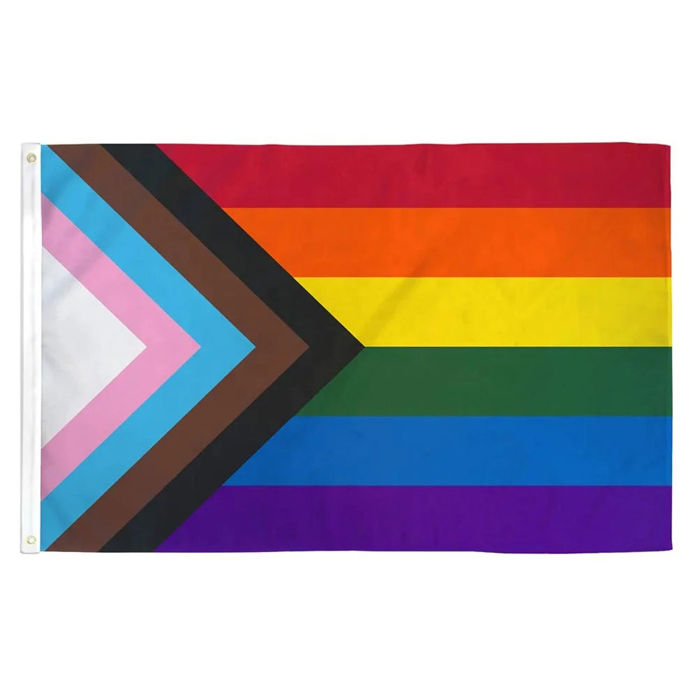 Lgbt New Pride Flag 3ft X 5ft Printed Polyester Progress Pride Flag ...