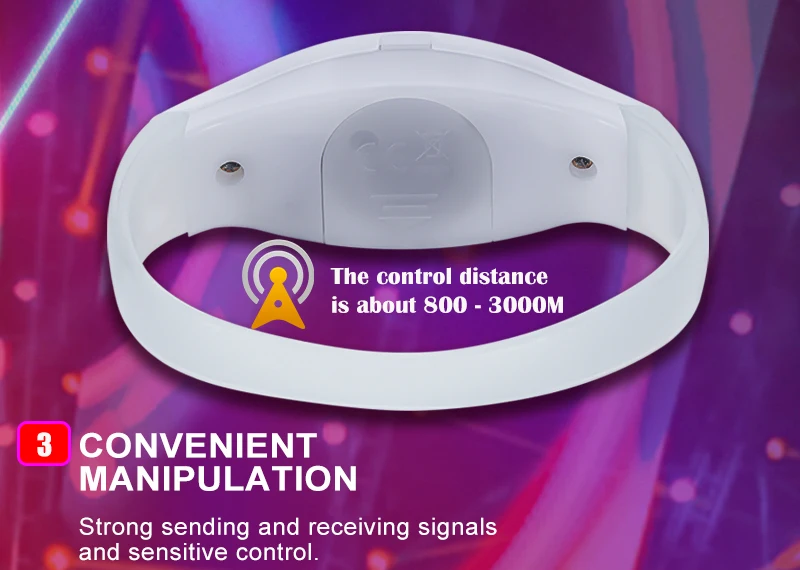 Rgb Wireless Control Bracelet Led Rubber Multicolor Dmx Wristband ...