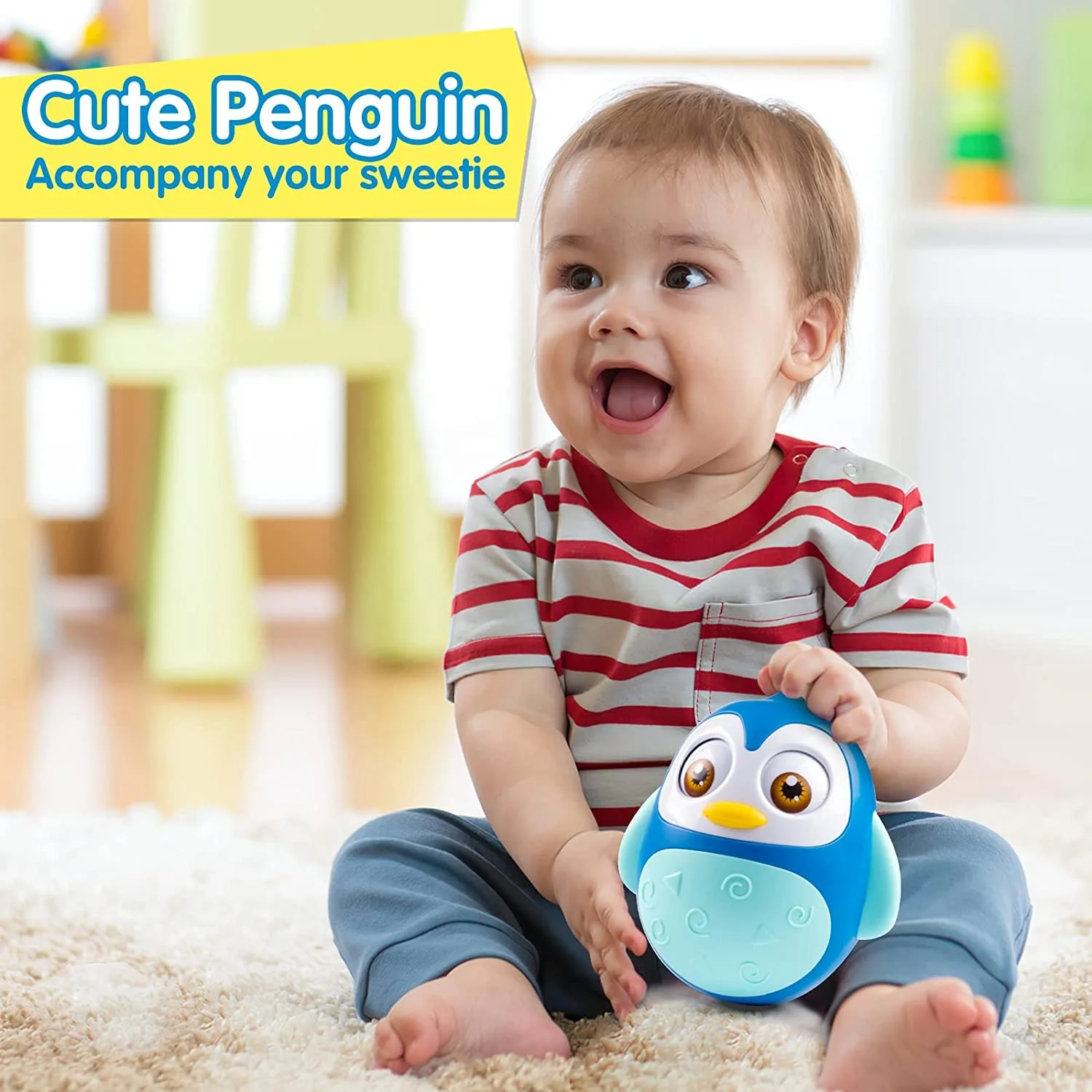 CPC Roly Poly Baby Toys - Tummy Time Penguin Tumbler