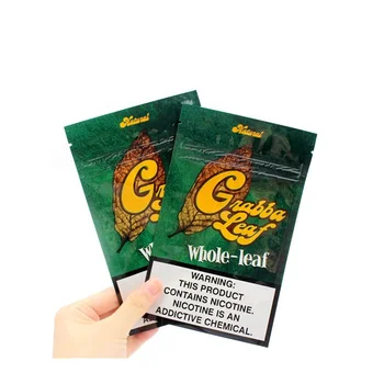 Custom 420 Mylar Packaging Natural Leaf Wraps Cigar Wraps Pouch Bags ...